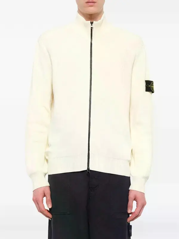 Stone Island Ribbed Zip-up Cardigan
