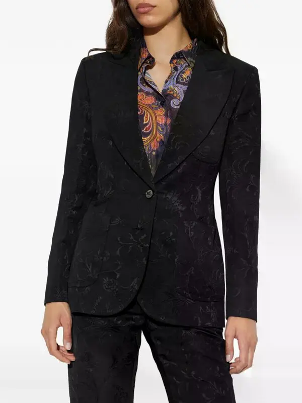 Etro Floral-jacquard Single-vent Blazer