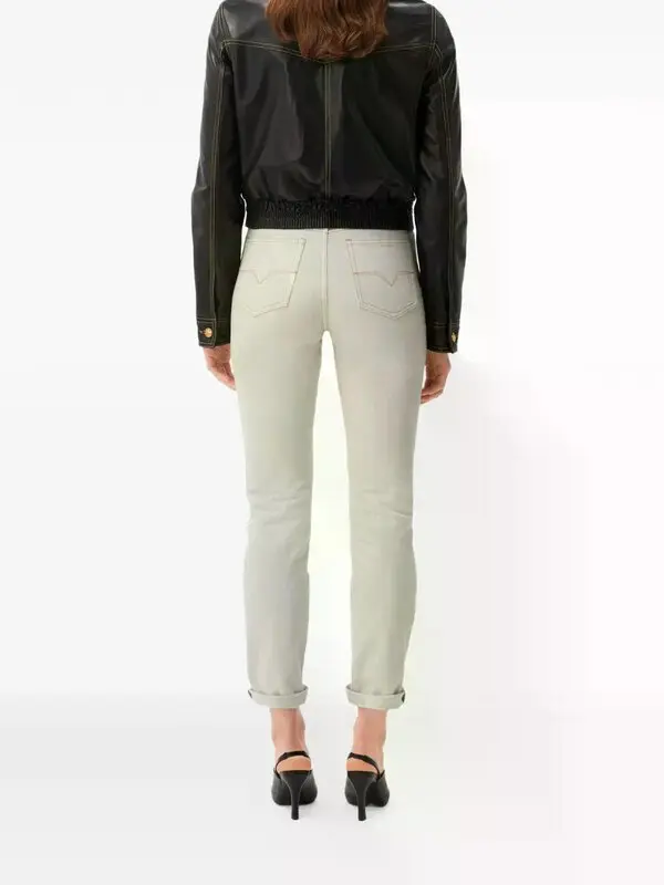 Versace Embroidered Straight Jeans
