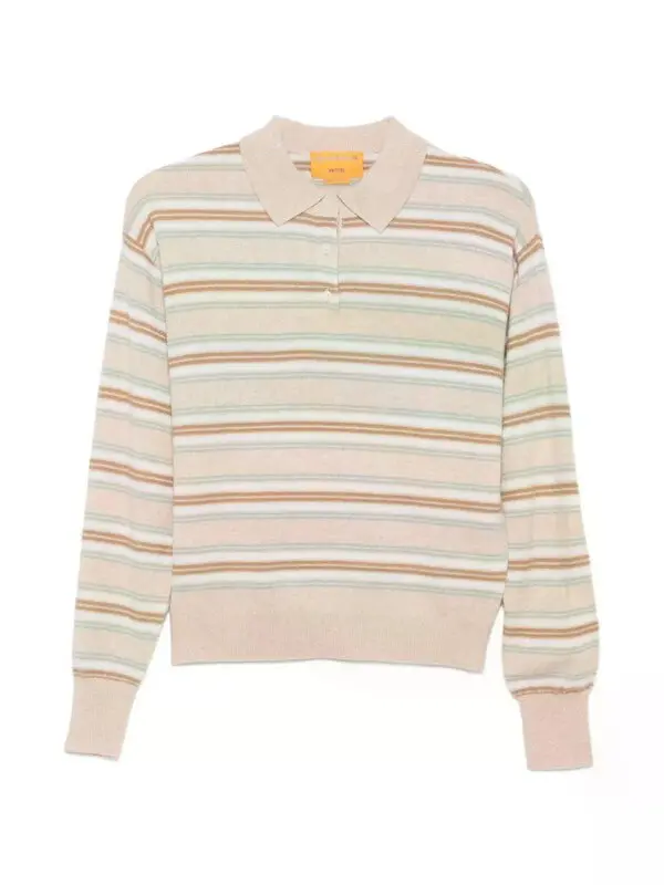 Guest In Residence Long Sleeve Striped Polo Shirt