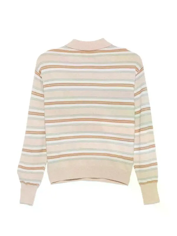 Guest In Residence Long Sleeve Striped Polo Shirt