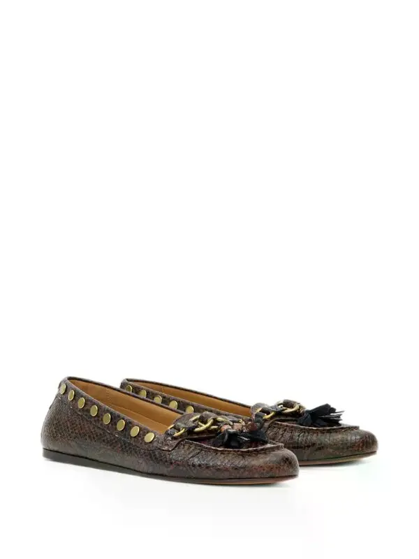 Isabel Marant Étoile Faxel Studded Smooth Leather Loafers