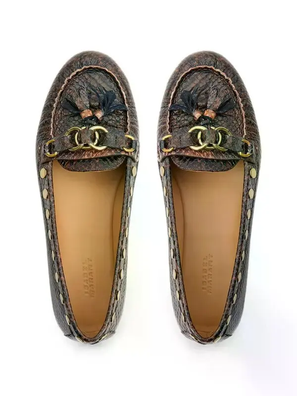 Isabel Marant Étoile Faxel Studded Smooth Leather Loafers