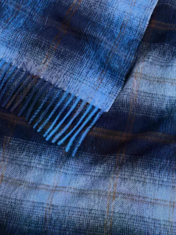 Etro Wool And Cashmere Jacquard Scarf With Arnica And Check Motifs