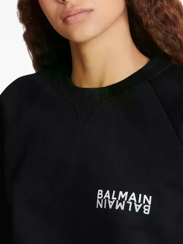 Balmain Logo-detail Cotton Sweatshirt