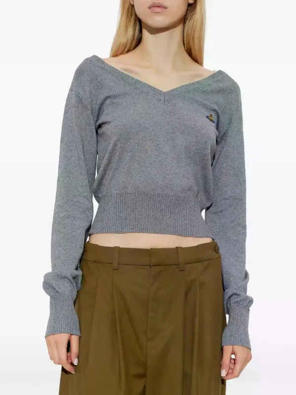 VIVIENNE WESTWOOD Beatrice V-neck Sweater - Grey