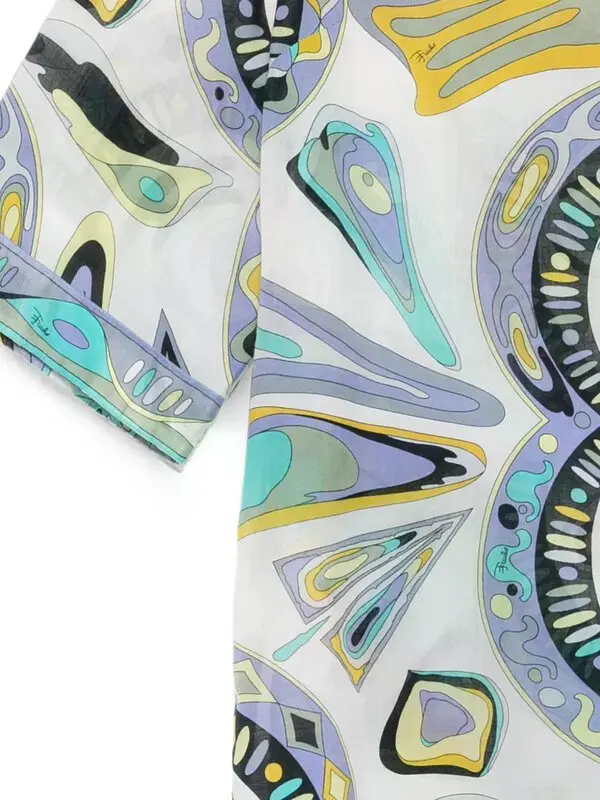 Emilio Pucci Abstract Print V-neck Mini Dress