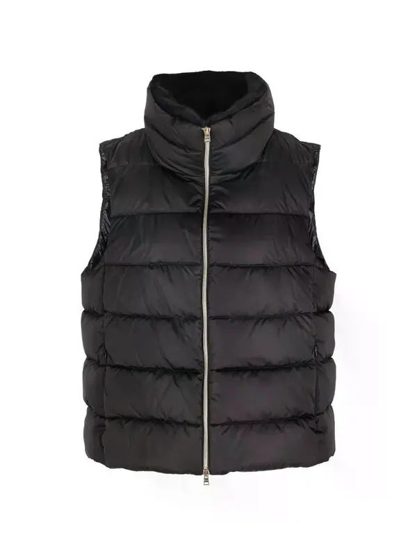 Herno Quilted High-neck Gilet - Black
