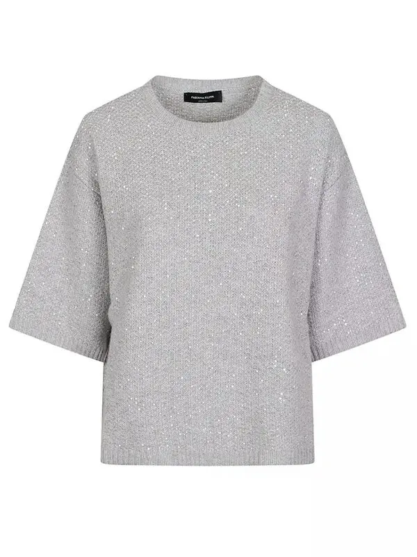 Fabiana Filippi Sequin-embellished Wool Sweater - Grey
