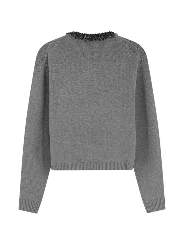 SEMICOUTURE Denny Bead-embellished Knitted Sweater