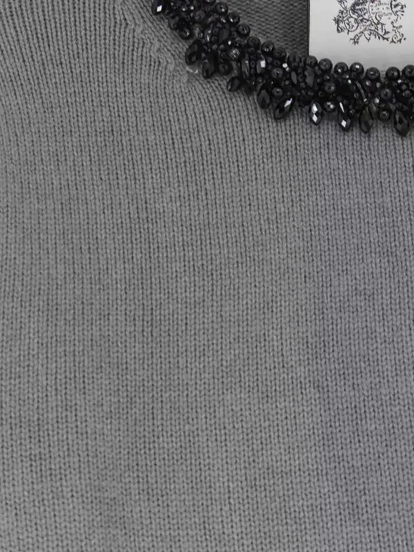 SEMICOUTURE Denny Bead-embellished Knitted Sweater