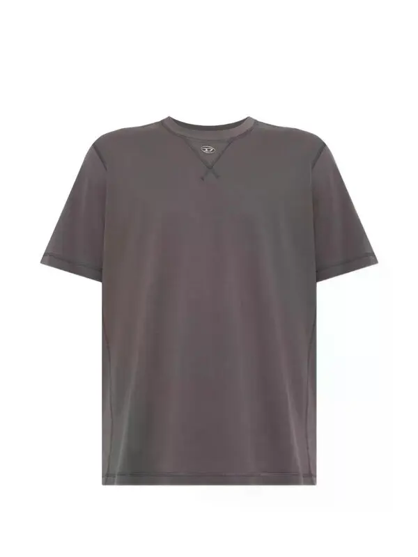 DIESEL® Logo-plaque Topstitched T-shirt - Grey