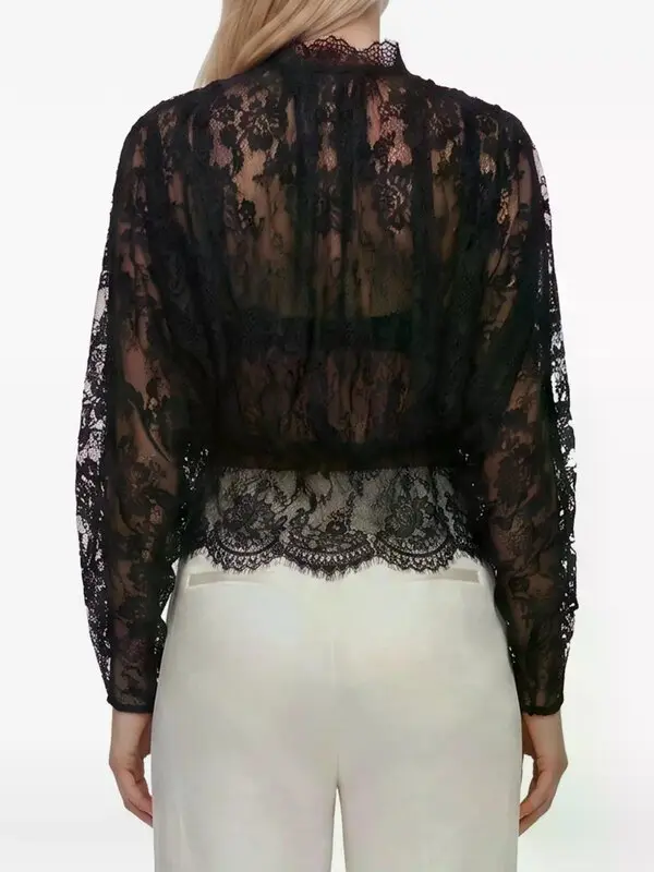 SELF-PORTRAIT Lace High Neck Blouse