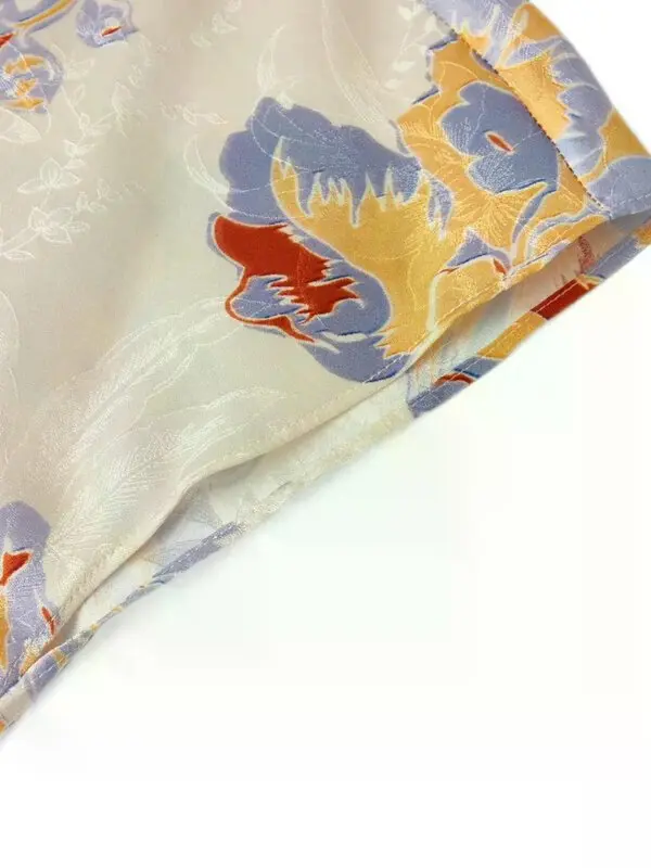 Shanghai Tang Floral Print Silk Midi Dress