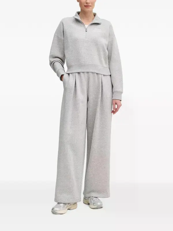 Under Armour Rival Fleece Script Pleated Wide-leg Track Pants - Grey