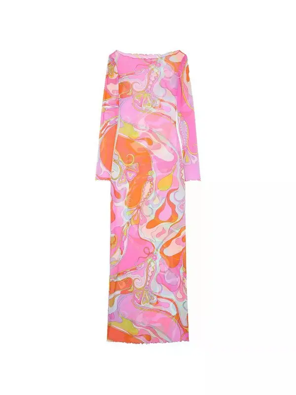 Emilio Pucci Orchidee-print Tulle Dress - Pink