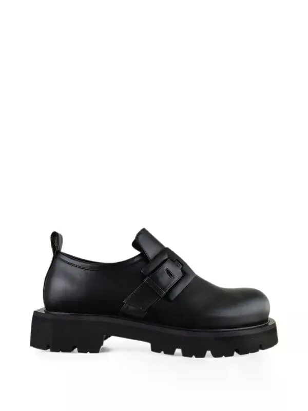 Balmain Anthem Loafers In Glazed Leather - Black