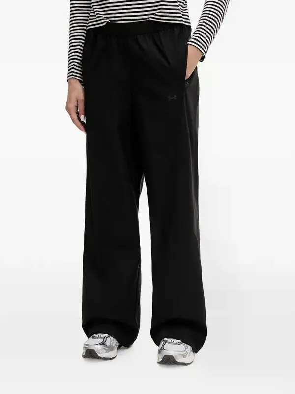 Under Armour Unstoppable Woven Logo-print Wide-leg Track Pants - Black