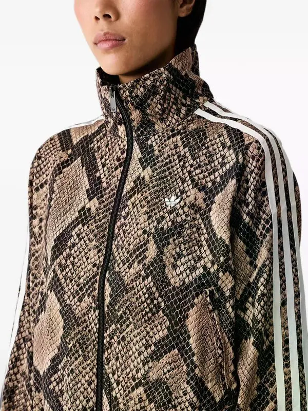 Adidas Satin Snake-print Firebird Track Jacket