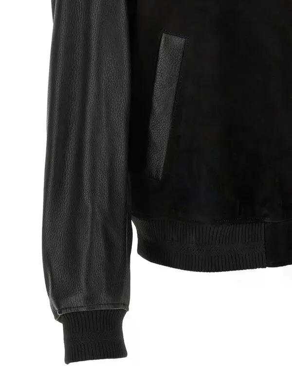 BOSS Monogram-patch Bomber Jacket