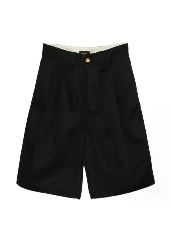 WILLY CHAVARRIA Borracho Pleated-waistband Wide-leg Shorts - Black
