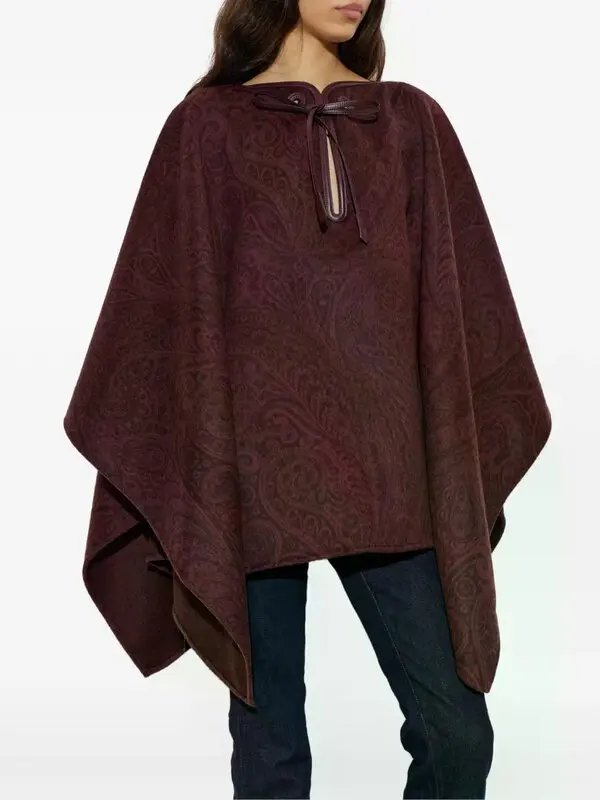 Etro Paisley-patterned Tie-fastening Poncho