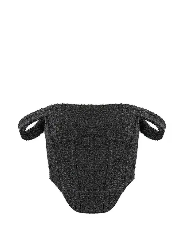 Manière De Voir Bonnie Boucle Bardot Corset Top - Black