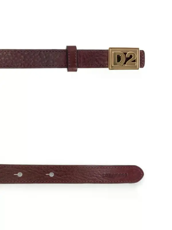 Dsquared2 Logo-plaque Pebbled Leather Belt