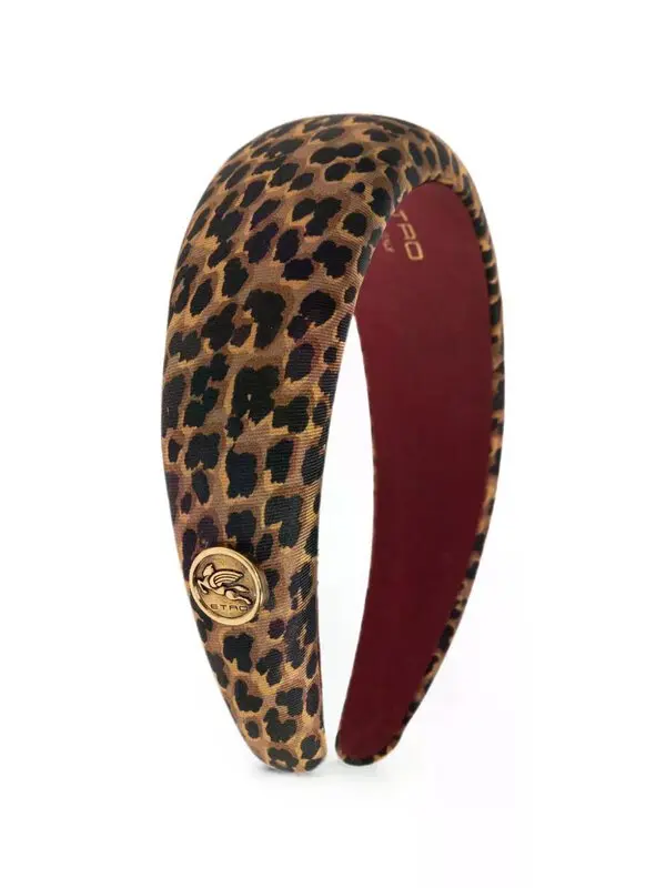 Etro Leopard-print Padded Headband - Brown