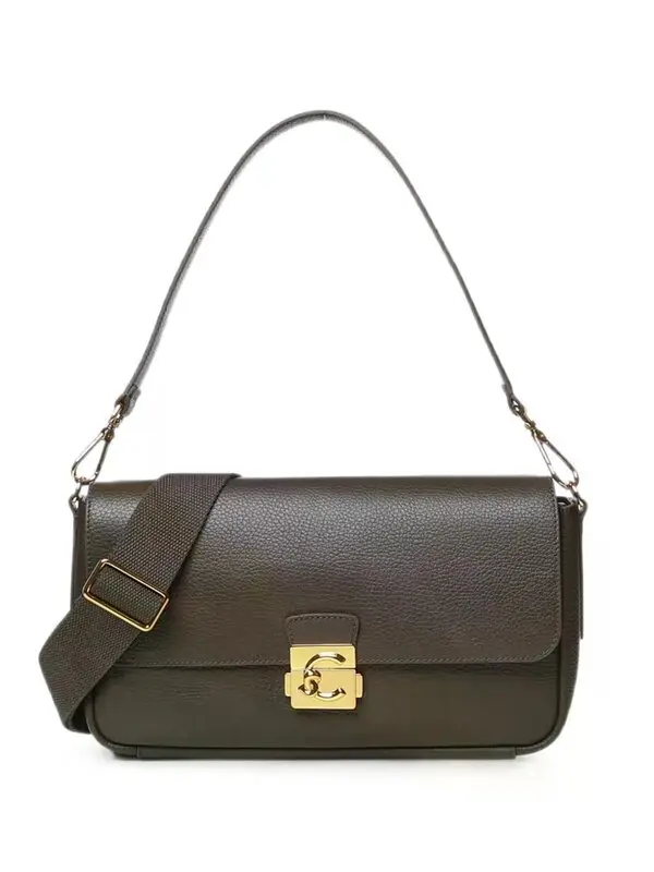 COCCINELLE Logo-clasp Leather Shoulder Bag - Green