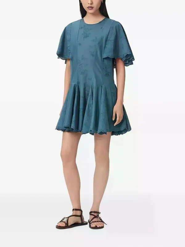 ALLSAINTS Corla Slim-fit Mini Dress With Cape Sleeves