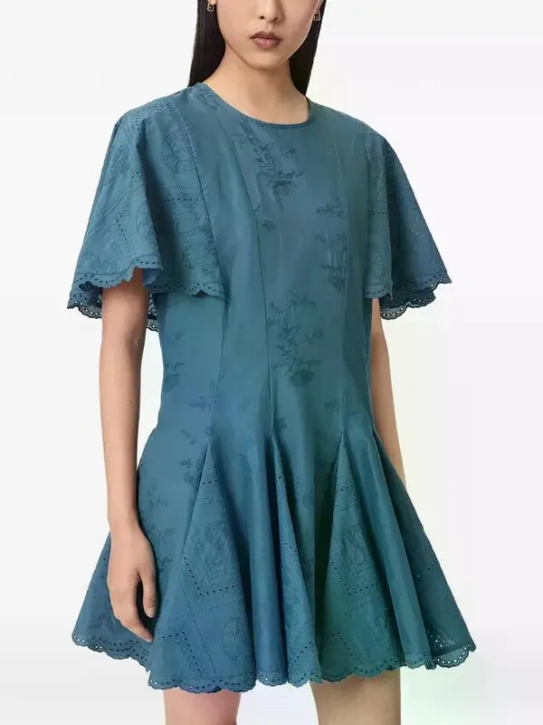 ALLSAINTS Corla Slim-fit Mini Dress With Cape Sleeves