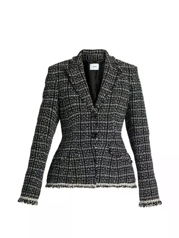 Erdem Tweed Single-breasted Blazer - Black