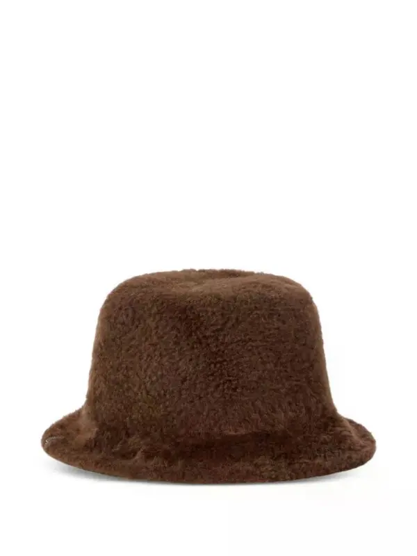 Brunello Cucinelli Soft Fuzzy-shearling Bucket Hat With Shiny-band