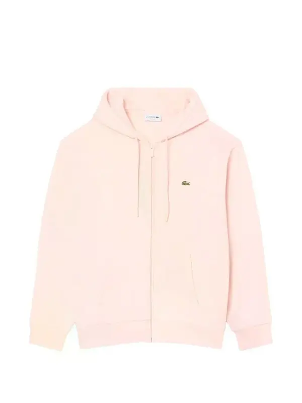 Lacoste Logo-patch Zip-up Hoodie - Pink