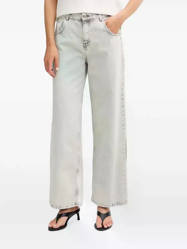 VICOLO Acid-wash Wide-leg Jeans