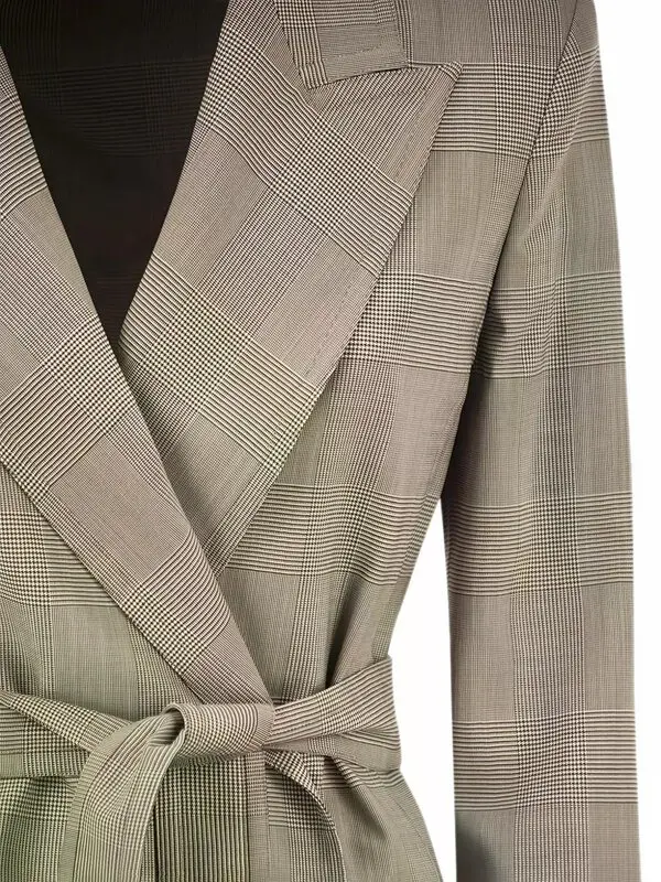 Max Mara Check-pattern Belted Jacket