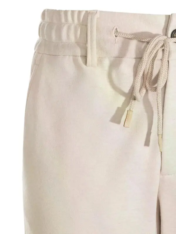 Eleventy Drawstring-waist Cuffed Trousers - Neutrals