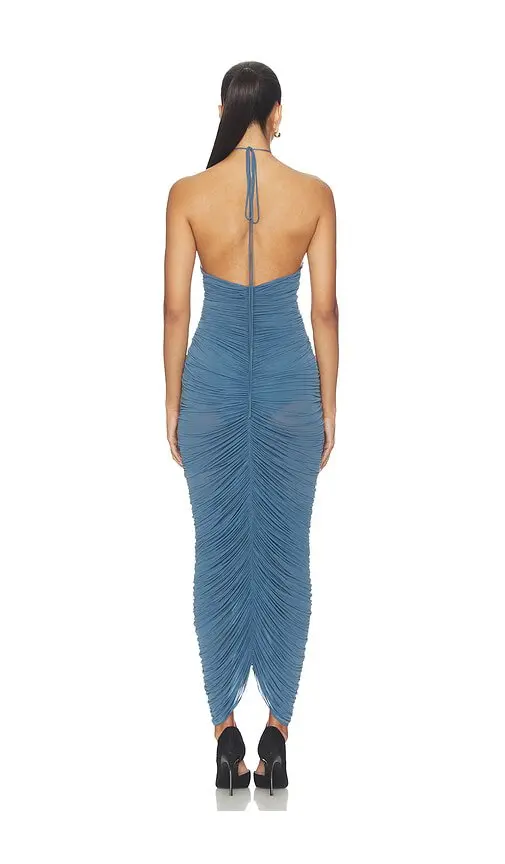 Magda Butrym Ruched Halter Dress - Blue