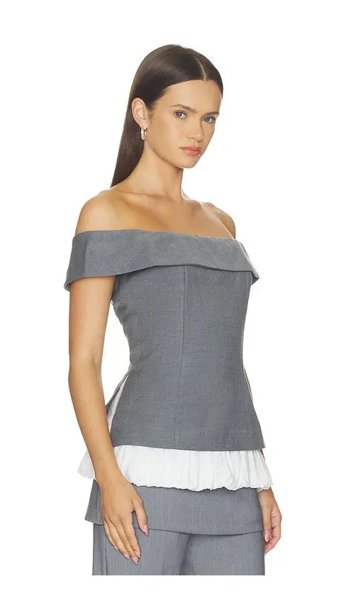 MAUDE CLUB Off-the-shoulder Faux Layered Top