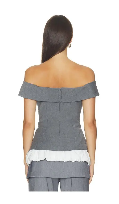MAUDE CLUB Off-the-shoulder Faux Layered Top