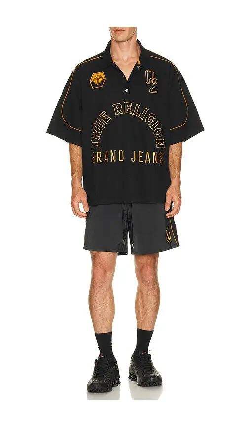 True Religion Multi Logo Oversized Polo In . Also