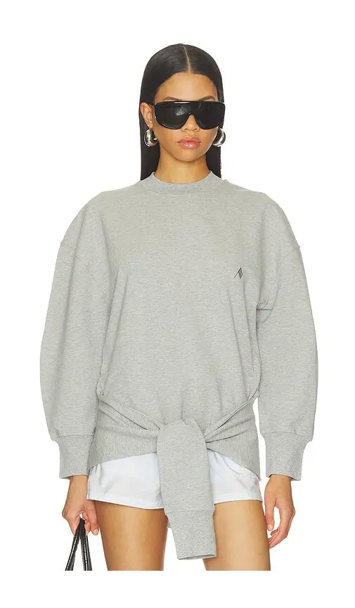 Attico Fleece Tie Sweatshirt In . Also - Grey