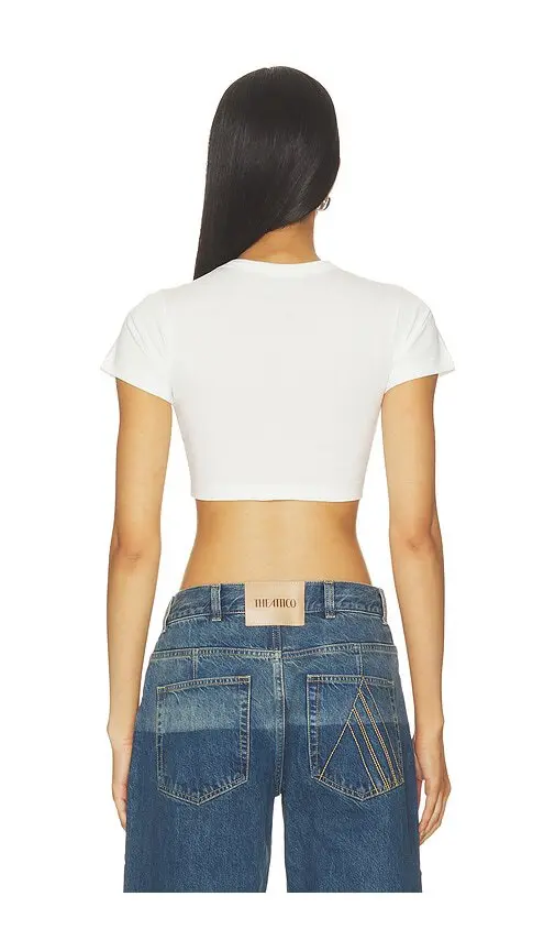 Attico Logo Crop Tee In . Also