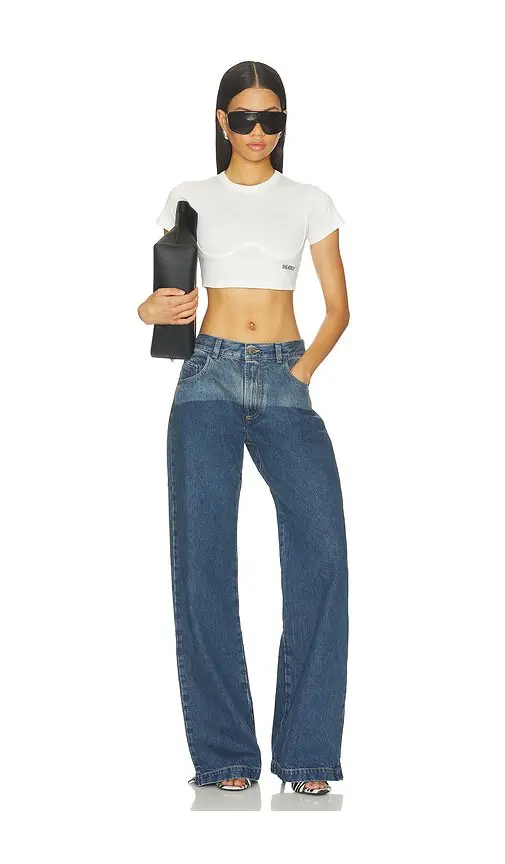 Attico Logo Crop Tee In . Also