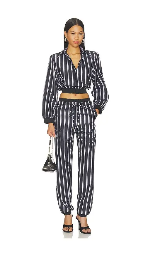 Attico Striped Poplin Shirt - Navy