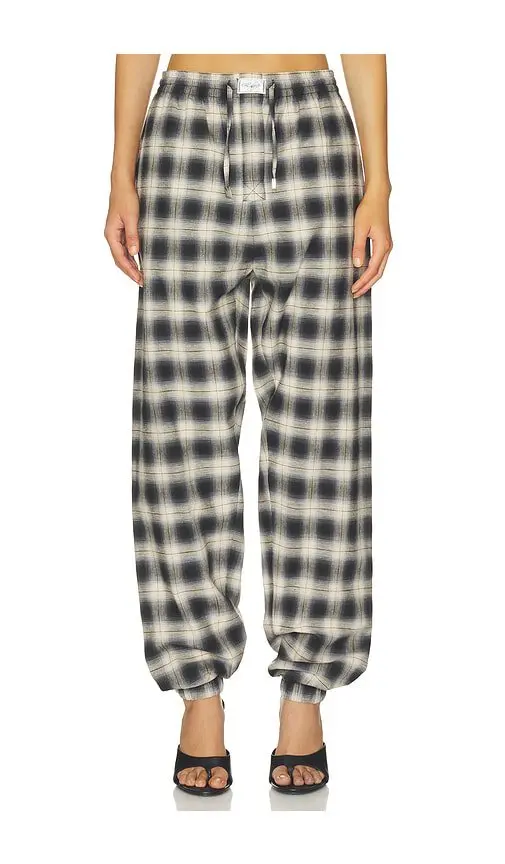 Attico Long Check Pant In . Also - Black