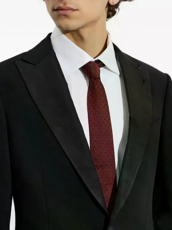 FERRAGAMO Gancini Jacquard Silk Tie