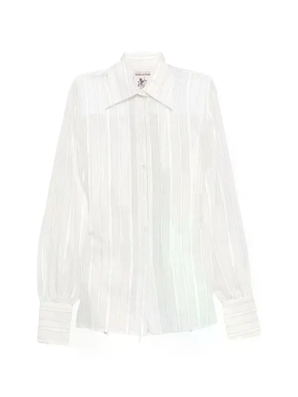 SEMICOUTURE Striped Tie-back Shirt