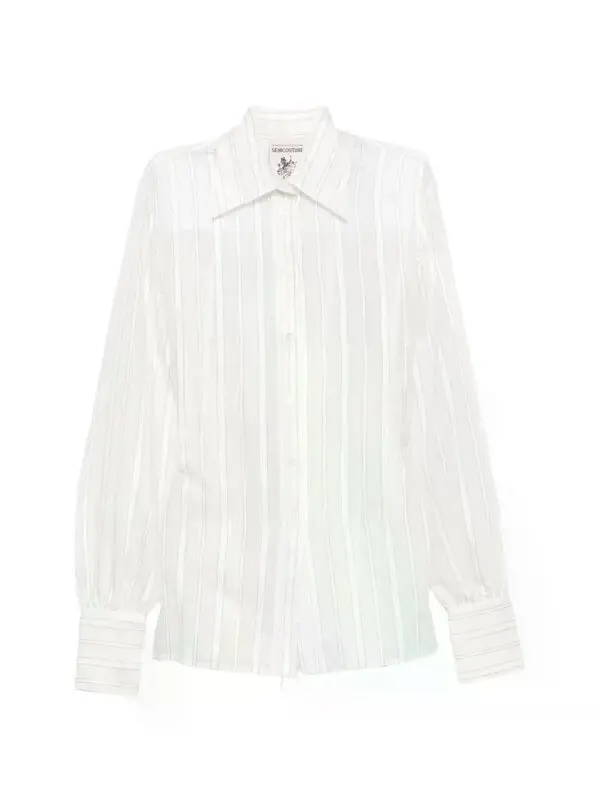 SEMICOUTURE Striped Tie-back Shirt - White